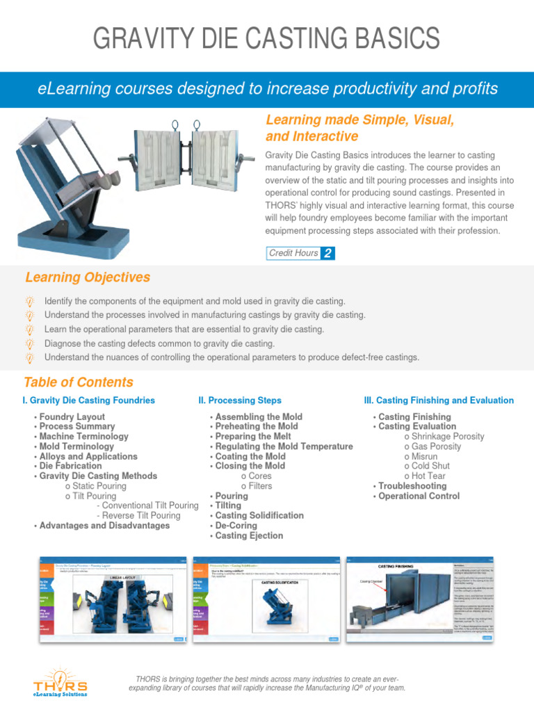 Gravity Die Casting Basics Course Thors Academy Flyer | PDF | Foundry ... Gravity Die Casting Basics Course Thors Academy Flyer | PDF | Foundry ...