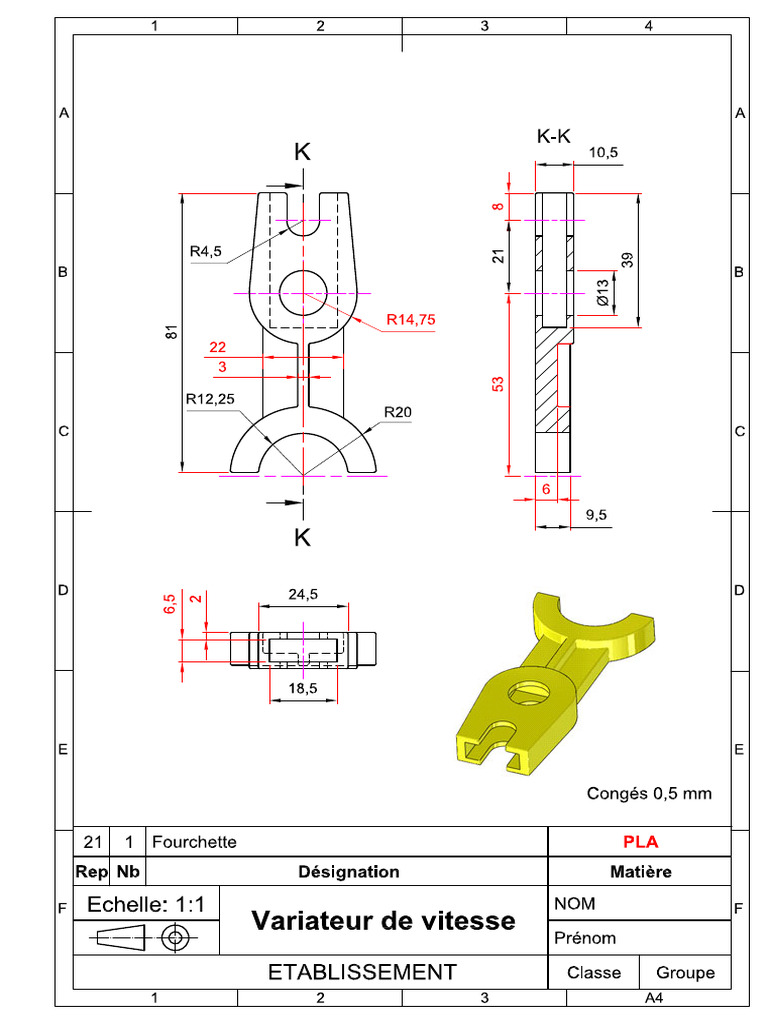 Dessin de Définition - Fourchette | PDF