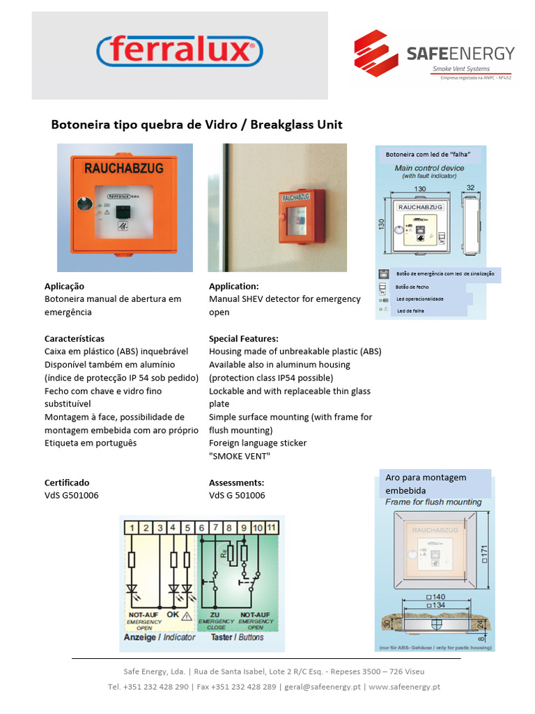 Botoneira de Emergência com LED | PDF | Materiais | Substancias químicas