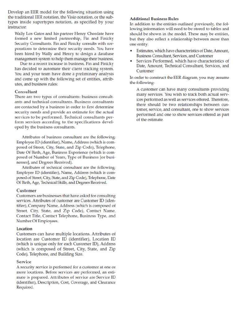 EER Assignment | PDF