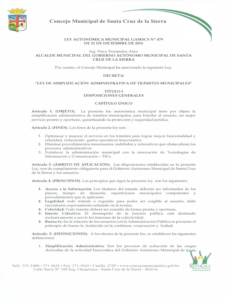 Ley 479.2016 | PDF | Gobierno