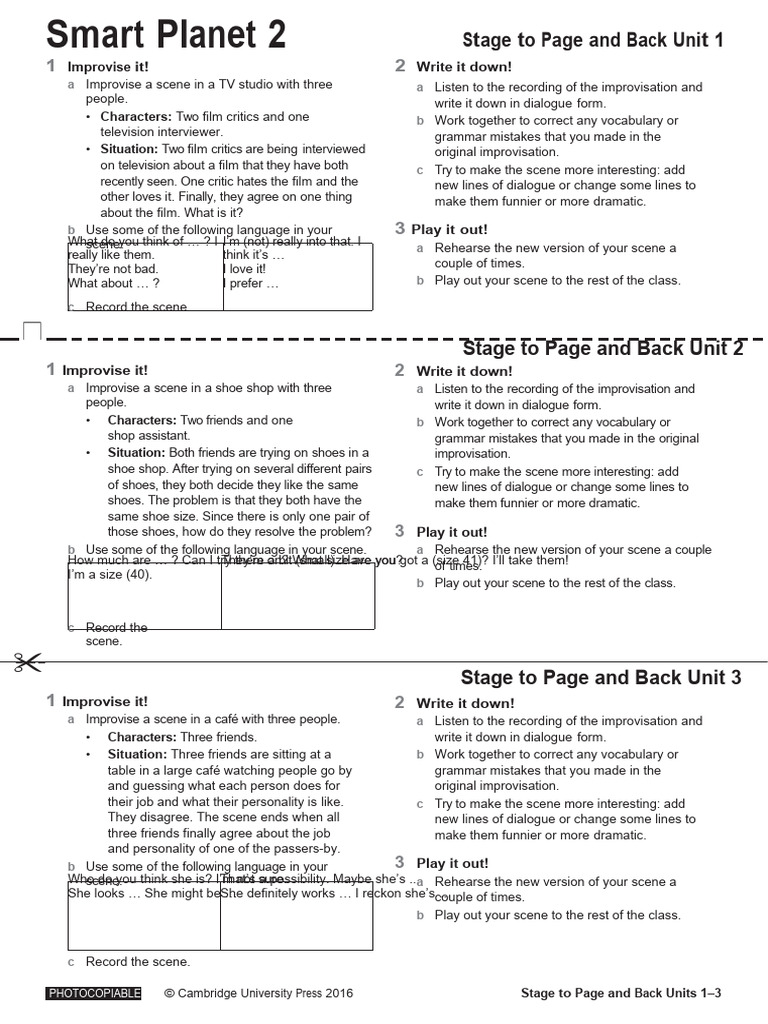 Stage To Page and Back Units 1-9 | PDF