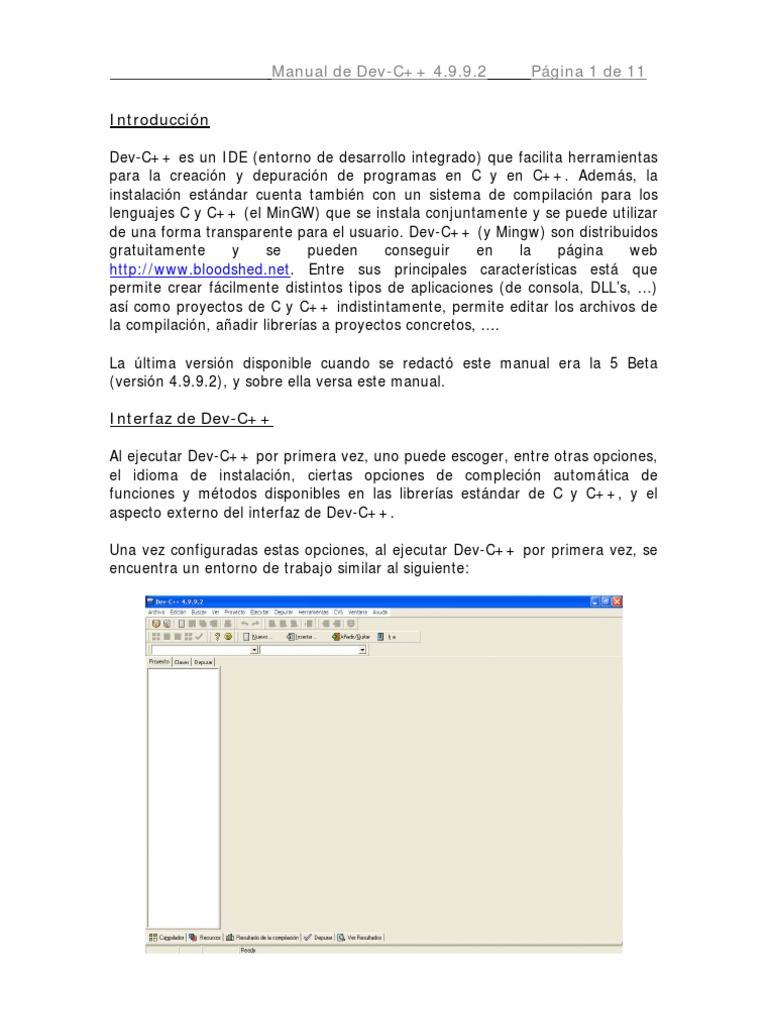 Manual Dev C | PDF | C ++ | Entorno de desarrollo integrado