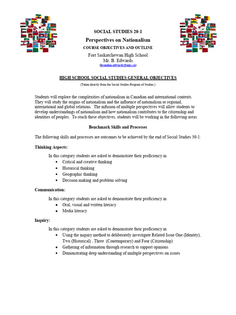 Social Studies 20-1 (H) Course Outline - 2 | PDF | Educational ...