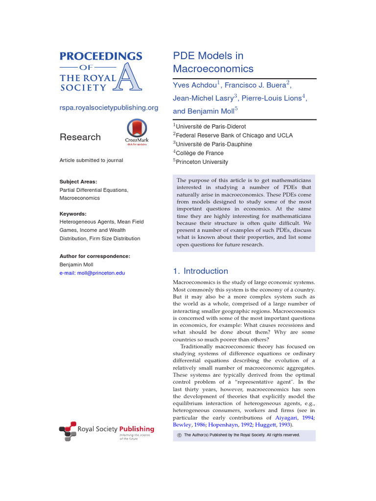 PDE Macro Translated | PDF | Partial Differential Equation | Macroeconomics PDE Macro Translated | PDF | Partial Differential Equation | Macroeconomics