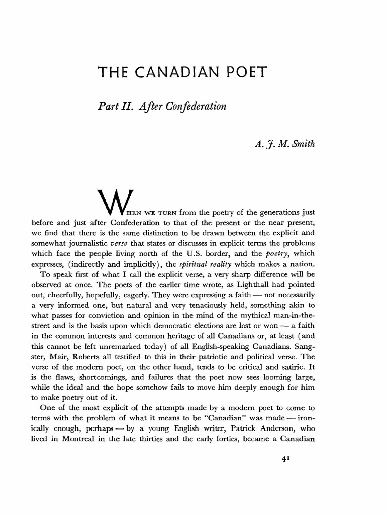 Patrick Anderson: A Canadian Poet's Critique | PDF | Poetry | Satire