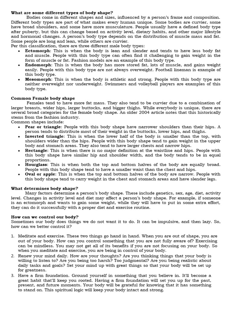 Catch Up Friday Reading | PDF | Body Shape | Human Body