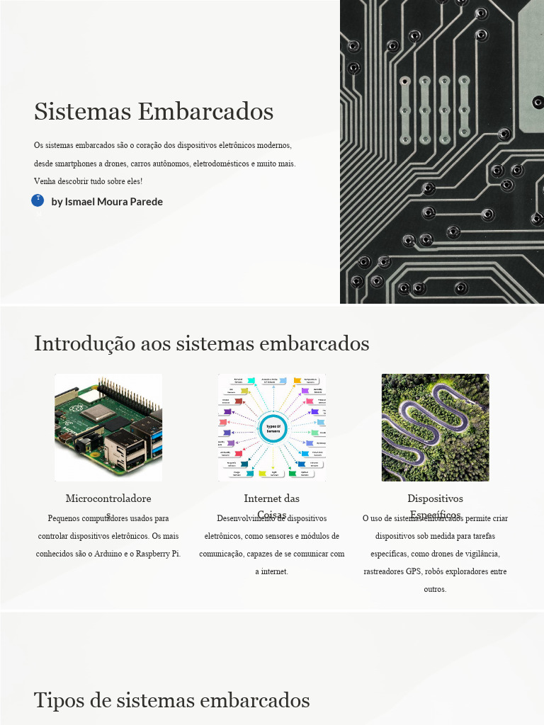 Sistemas Embarcados | PDF | Sistema embarcado | Internet das Coisas