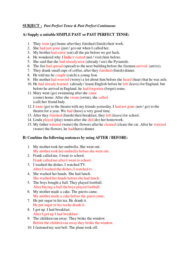 Verb Tenses. Margarita PDF | PDF | Perfect (Grammar) | Lunch