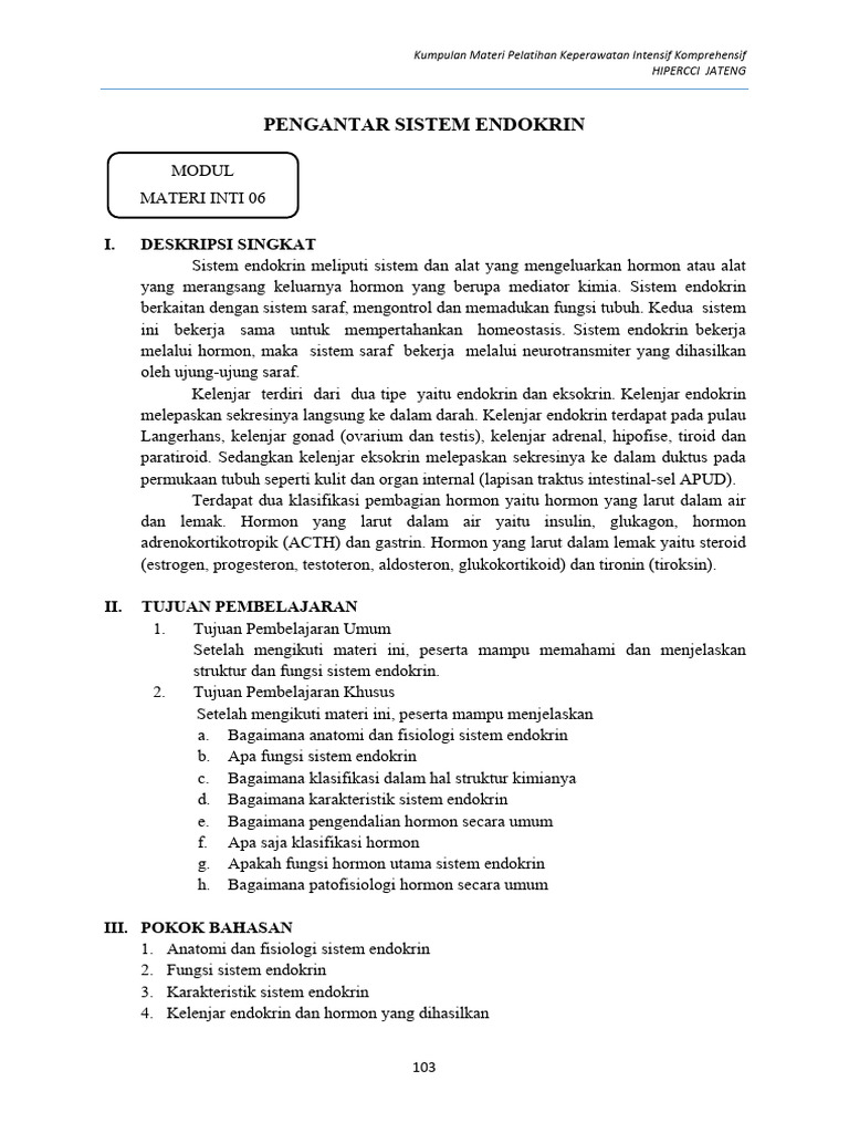 06 Modul Pengantar Sistem Endokrin - Hal 103 - 116 | PDF