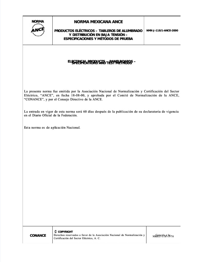 NMX-J-118 1-Ance-2000 | PDF | Tecnología