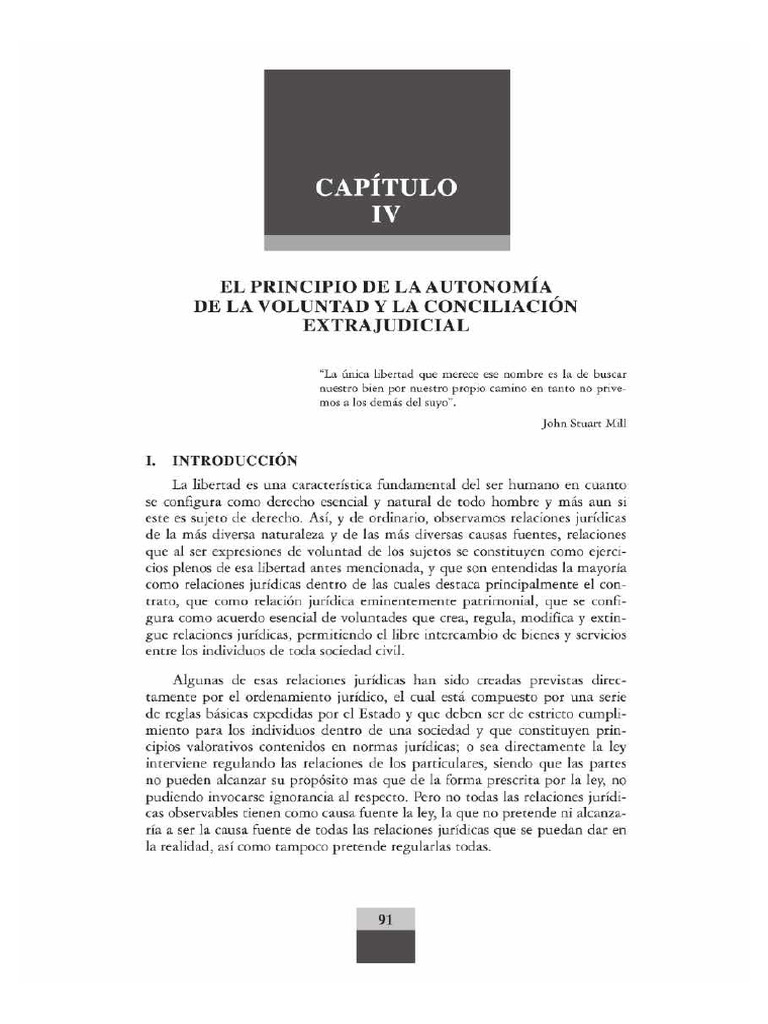 La Conciliación Extrajudicial Cap. IV | PDF