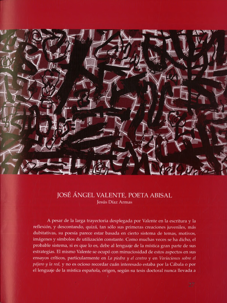 Jose Angel Valente Poeta Abisal | PDF | Misticismo | Alma