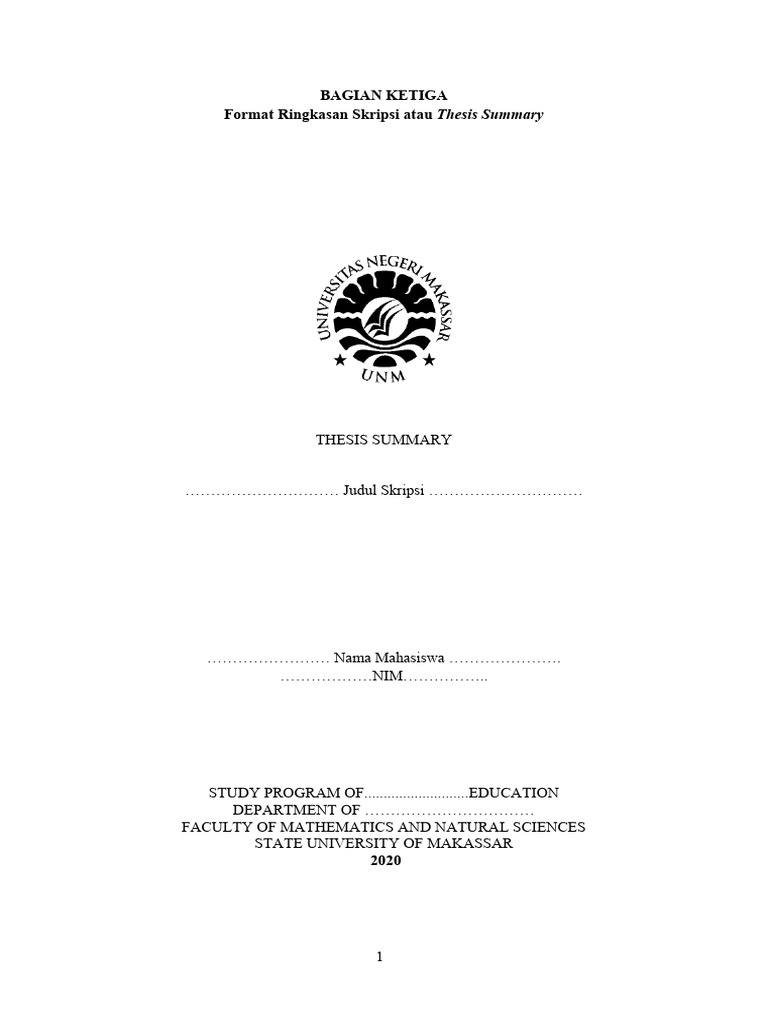 Format Thesis Summary ICP | PDF