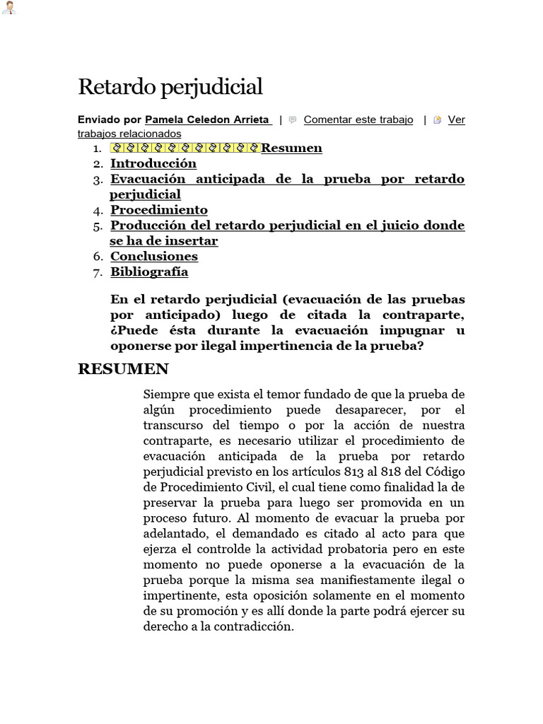 Retardo Perjudicial | PDF | Ley procesal | Demanda judicial