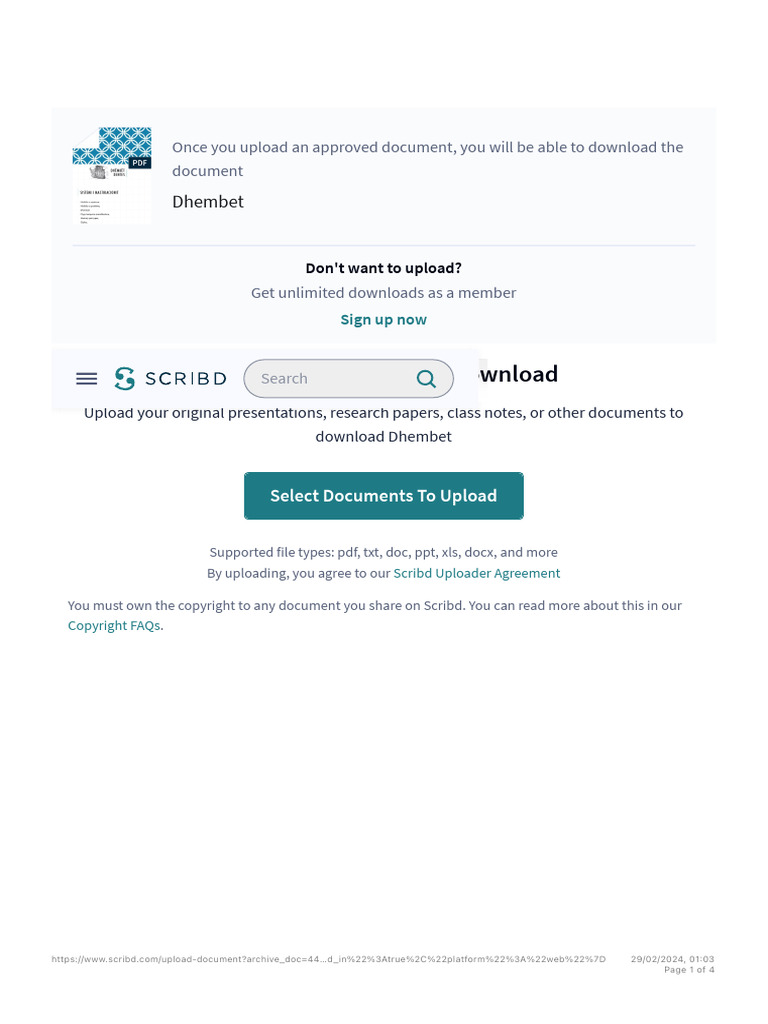 Upload A Document Procedure | PDF | Scribd | Computing