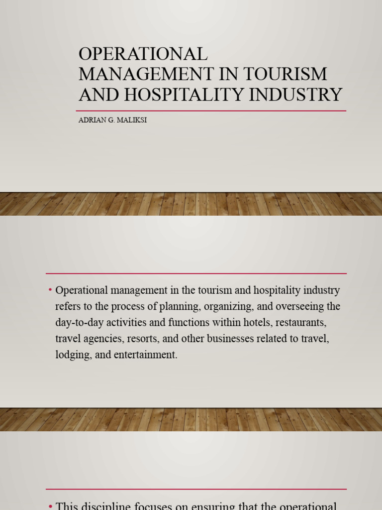 Operational Management in Hospitality | PDF | Point Of Sale | Service ...