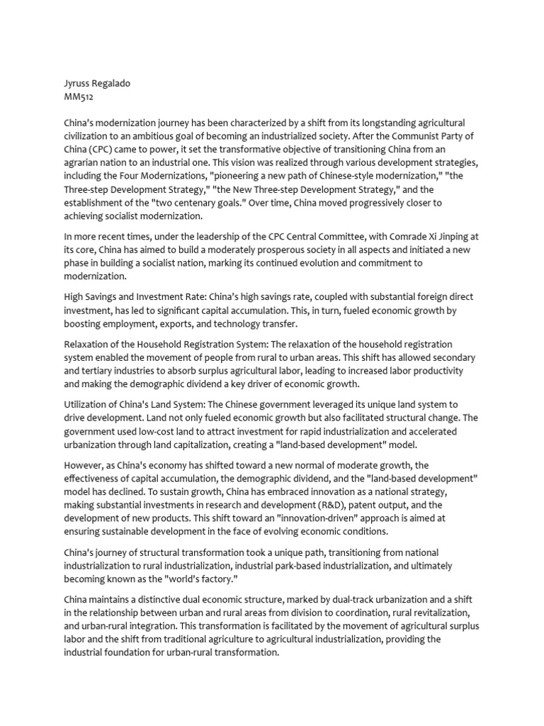 Jyruss Regalado CHINA | Download Free PDF | Economic Growth | China