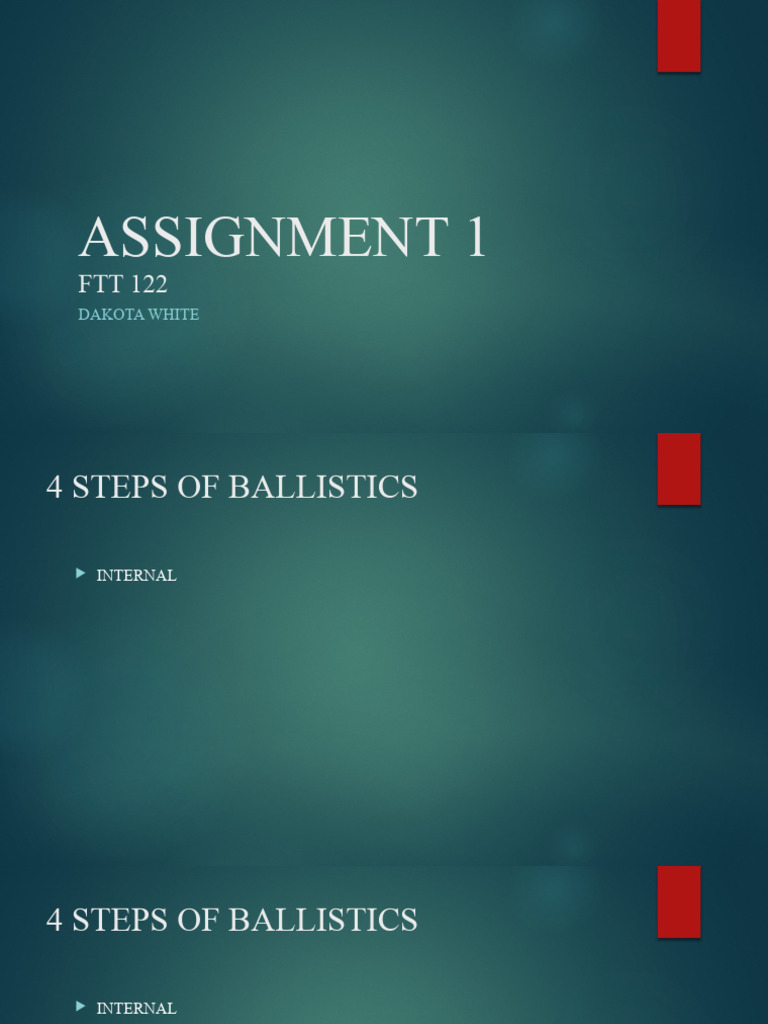 Assignment 1 | PDF | Gun Barrel | Bullet Assignment 1 | PDF | Gun Barrel | Bullet