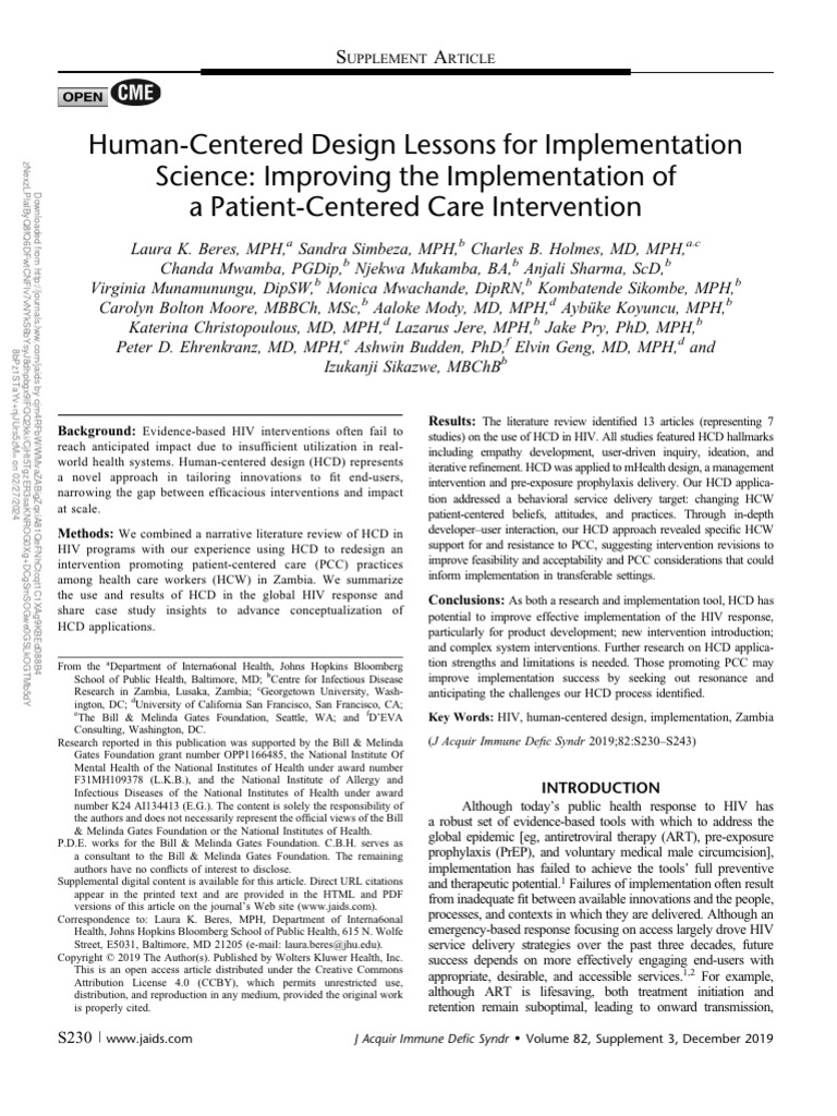 Human Centered Design Lessons For Implementation.10 | PDF | Public Health
