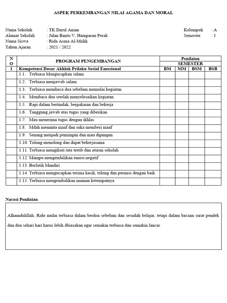 Aspek Perkembangan Nilai Agama Dan Moral | PDF Aspek Perkembangan Nilai Agama Dan Moral | PDF