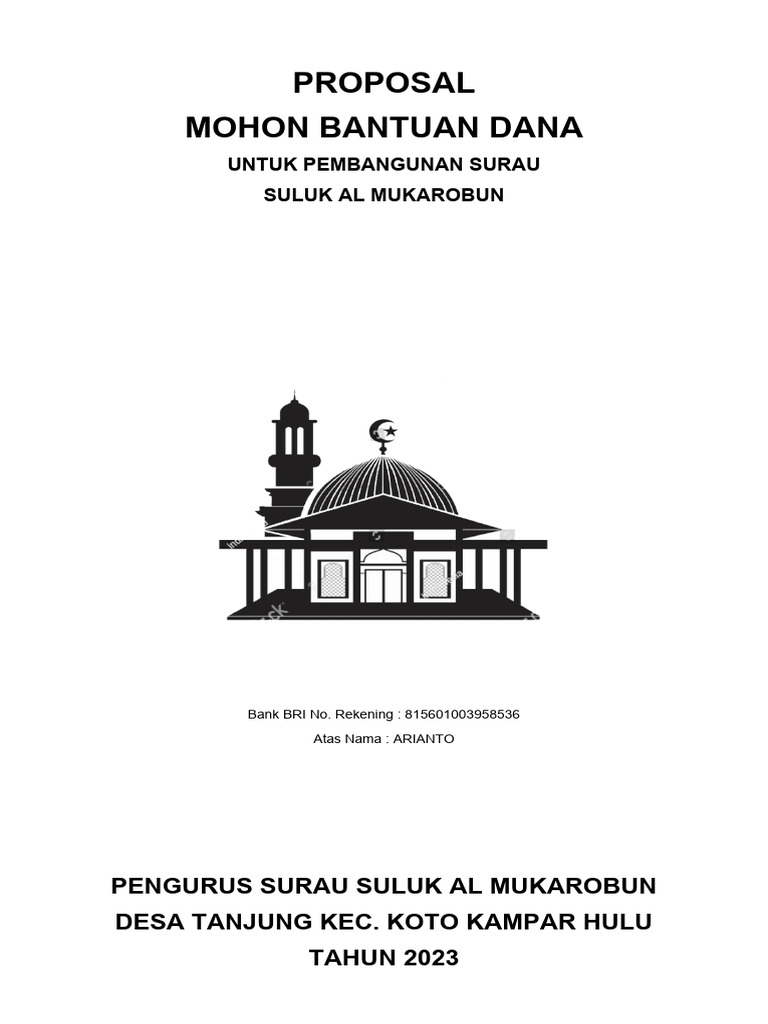 Proposal Dana Pembangunan Surau 2023 | PDF