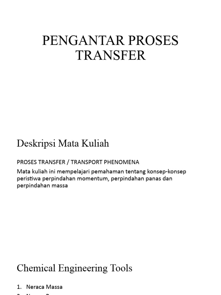Pengantar Proses Transfer | PDF