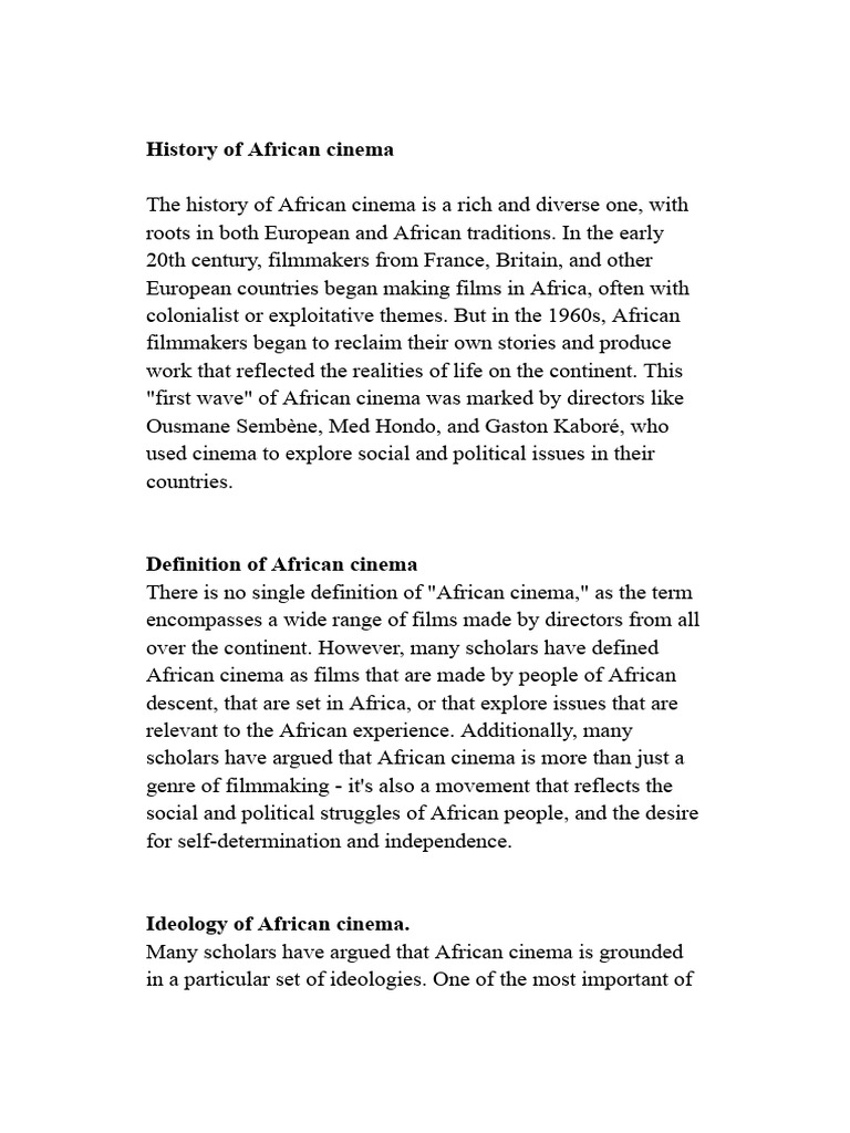 Evolution of African Cinema History | PDF | Nigeria