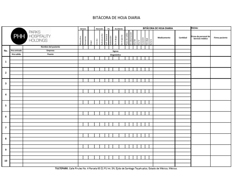Fto - Bitacora de Hoja Diaria | PDF