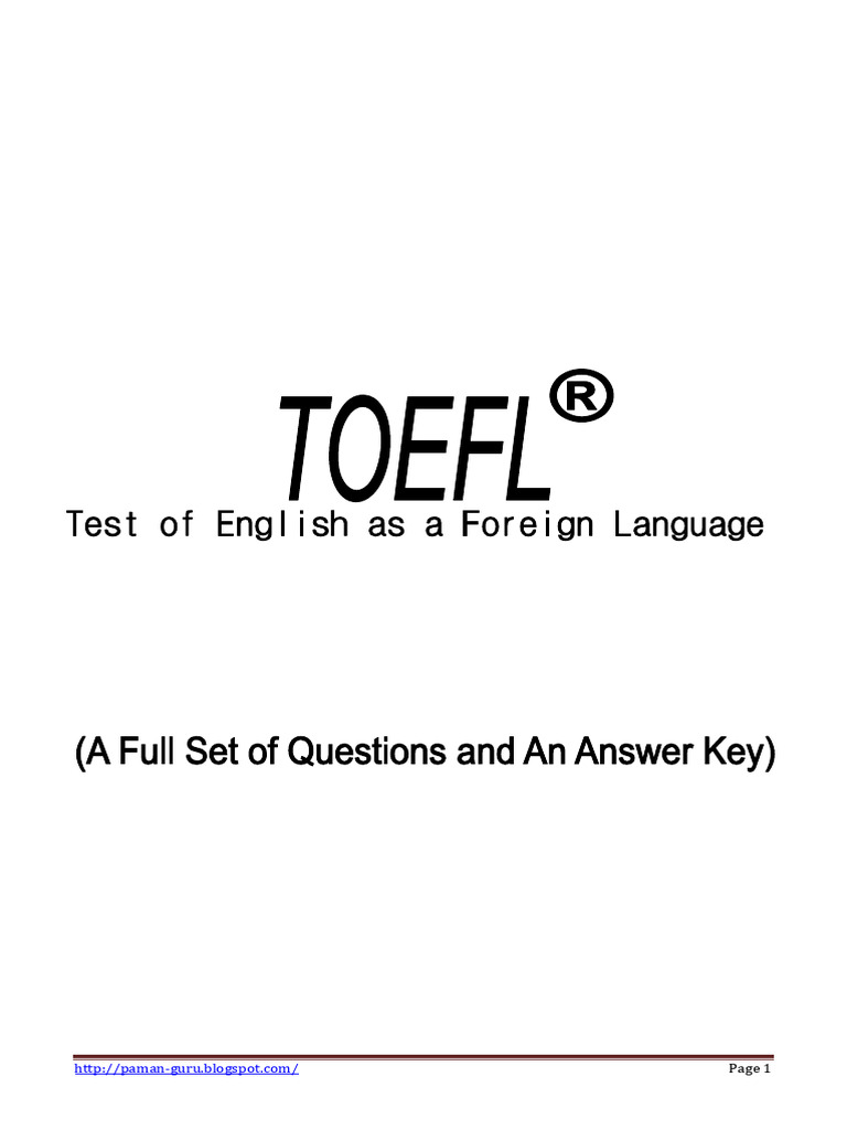 Complete TOEFL Test | PDF