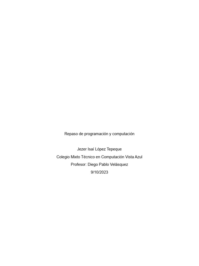 Repaso Programacion | PDF