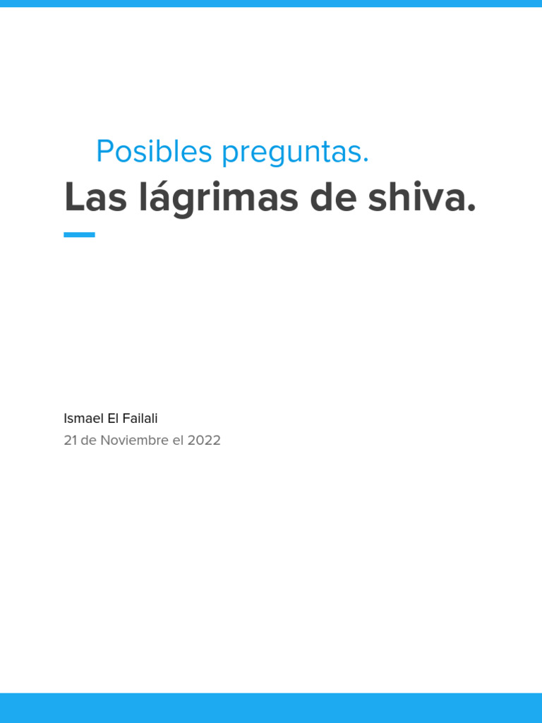 Misterios y Secretos en "Las Lágrimas de Shiva" | PDF