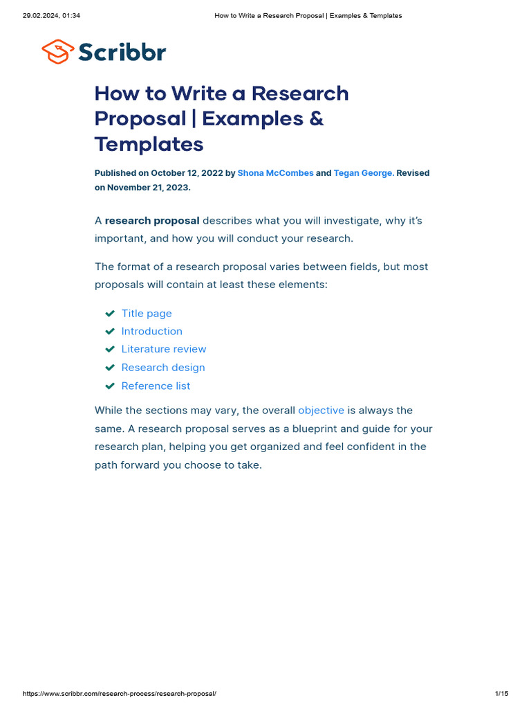 How To Write A Research Proposal - Examples & Templates | PDF ...