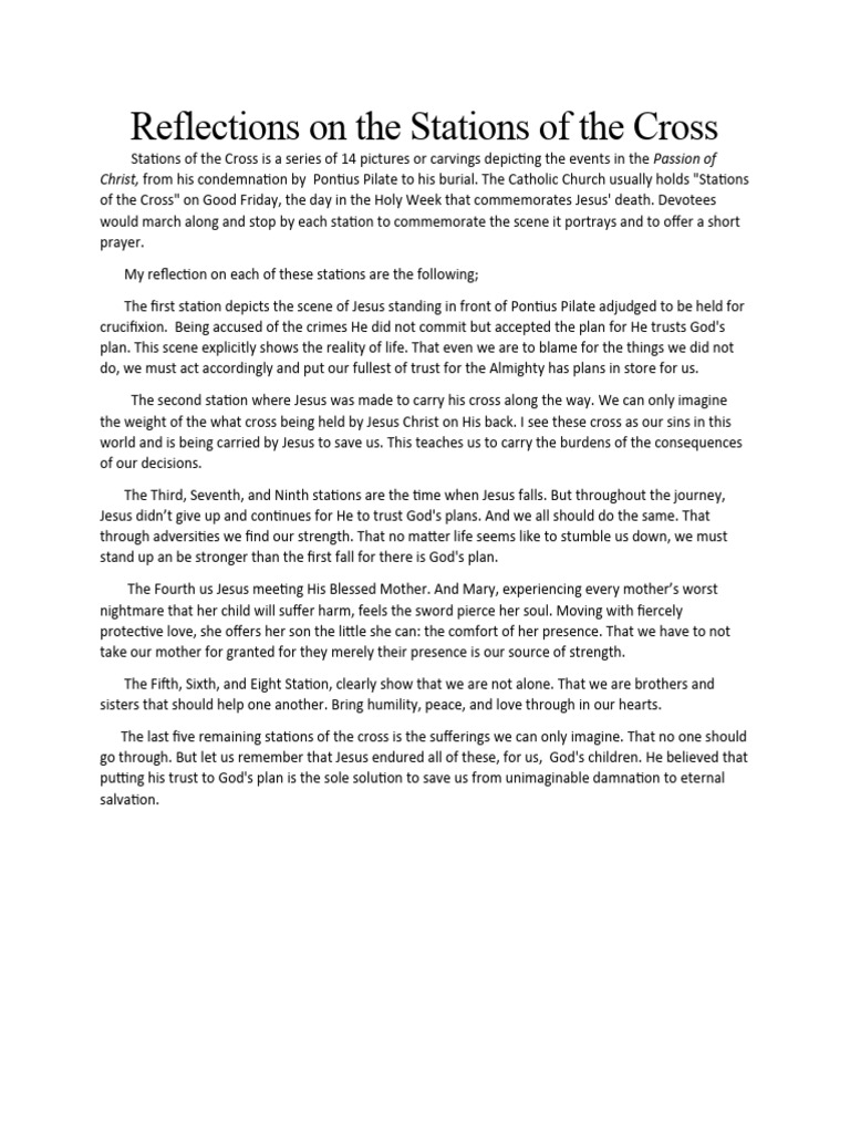 Reflections on the Stations of the Cross | PDF | Jesus | Stations Of ...