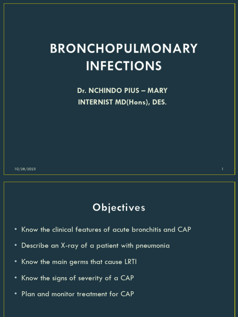 Bronchopulmonary Infections | PDF | Pneumonia | Bronchitis