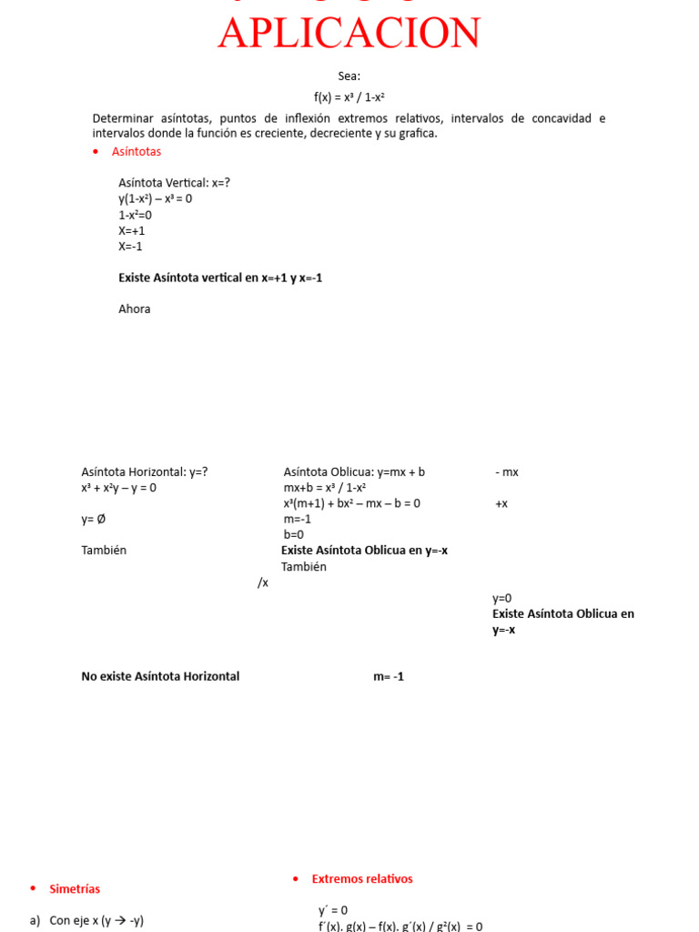 Ejercicio de Aplicacion | PDF | Asíntota | Análisis matemático