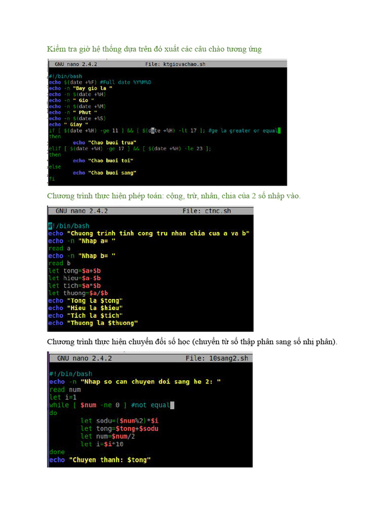 Giai Bai Tap Shell Linux Co Ban | PDF