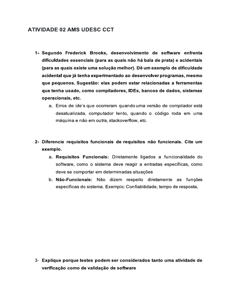 Atividade 2 Ams Udesc CCT | PDF