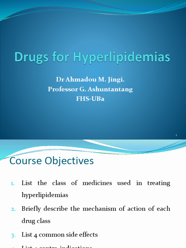 Drugs For Hyperlipidemias | PDF | Lipoprotein | Cholesterol