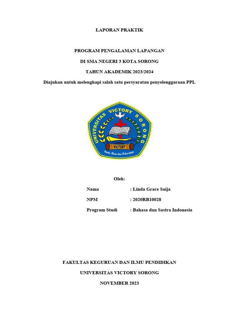 Contoh LAPORAN PPL | PDF