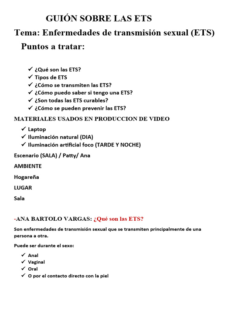 Las Ets Guion12 Pdf Infección Transmitida Sexualmente Ciencias