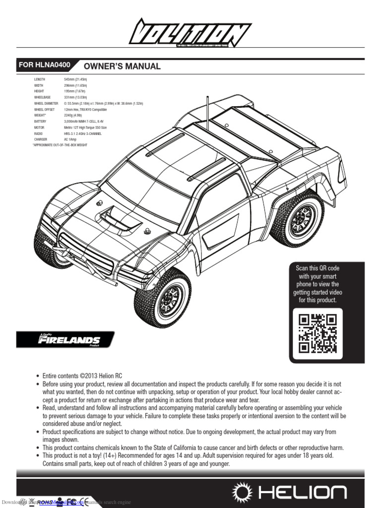 Helion Volition 10SC Owner's Manual | PDF | Rechargeable Battery ...