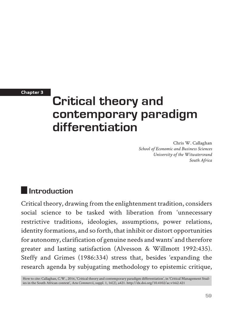 Critical Theory and Contemporary Paradigm Differen | PDF | Positivism ... Critical Theory and Contemporary Paradigm Differen | PDF | Positivism ...