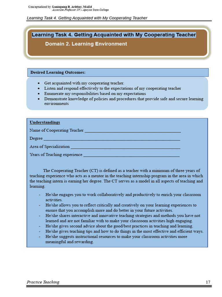 Learning Task 4 | PDF | Learning | Teachers