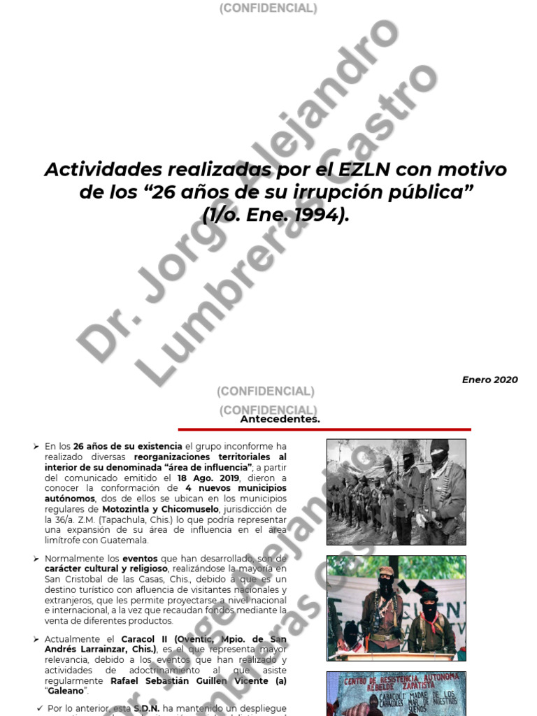 Dr. Lumbreras Actividades Ezln 26 Aniversario | PDF | Ejército ...