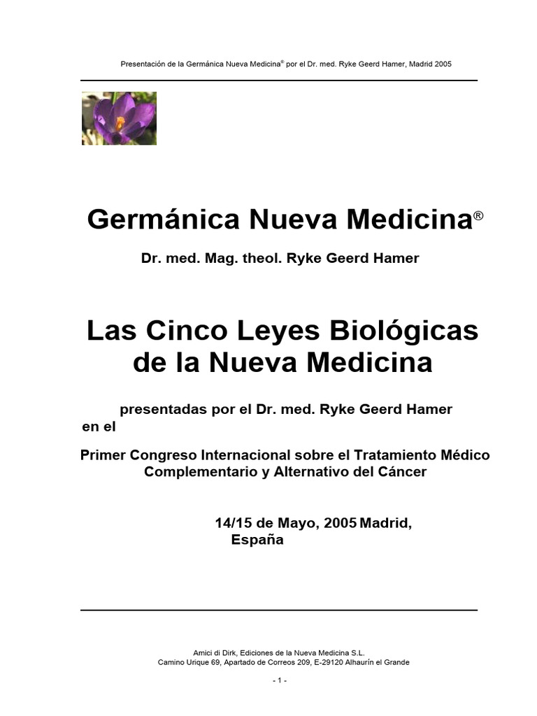 Cinco Leyes Biológicas | PDF | Infarto de miocardio | Psique (psicología)