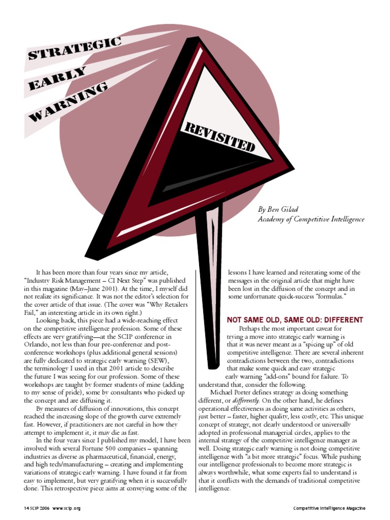 Strategic Early Warning Insights | PDF | Competition | Strategic Management