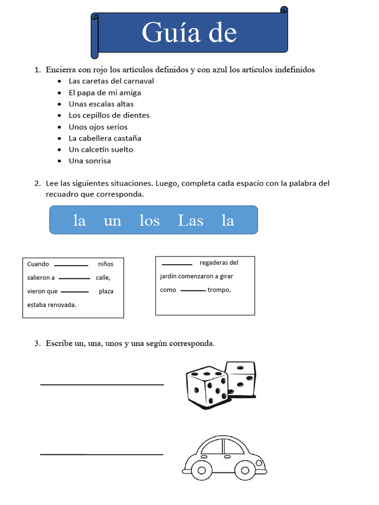 Guia Sobre Los Articulos | PDF | Artes del Lenguaje y Comunicación
