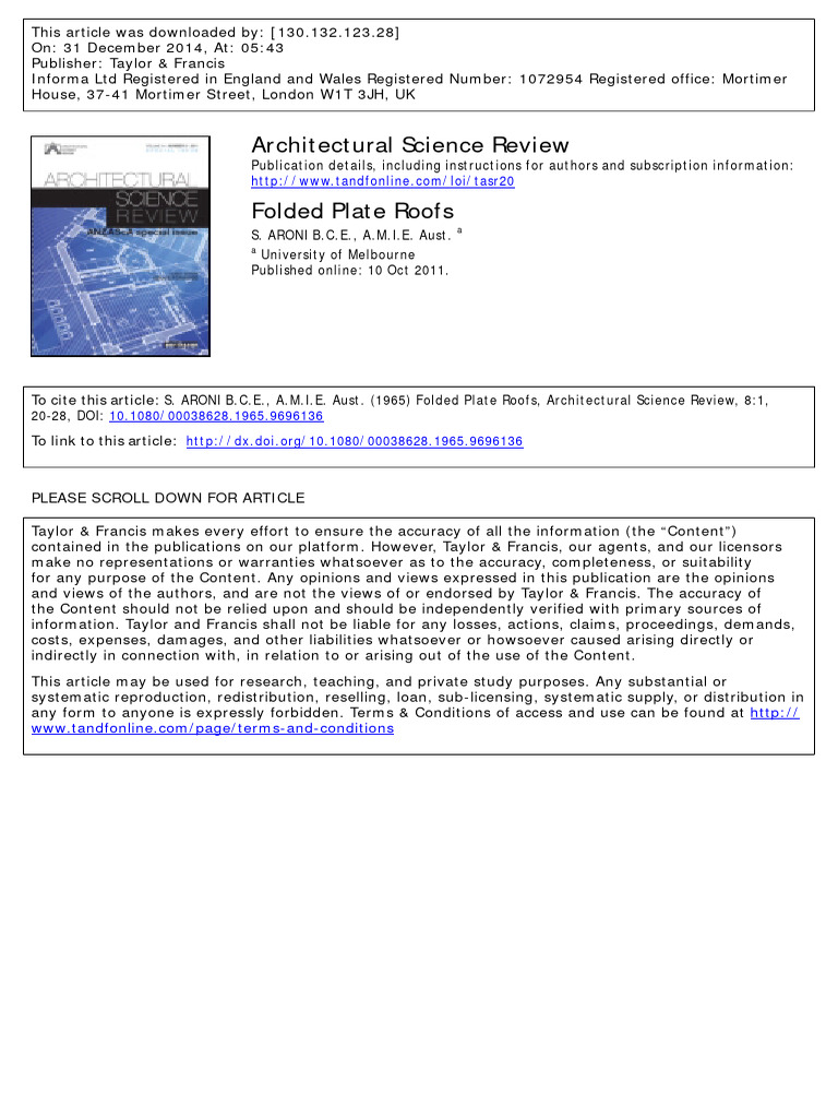 Architectural Science Review | PDF | Equations | Beam (Structure)