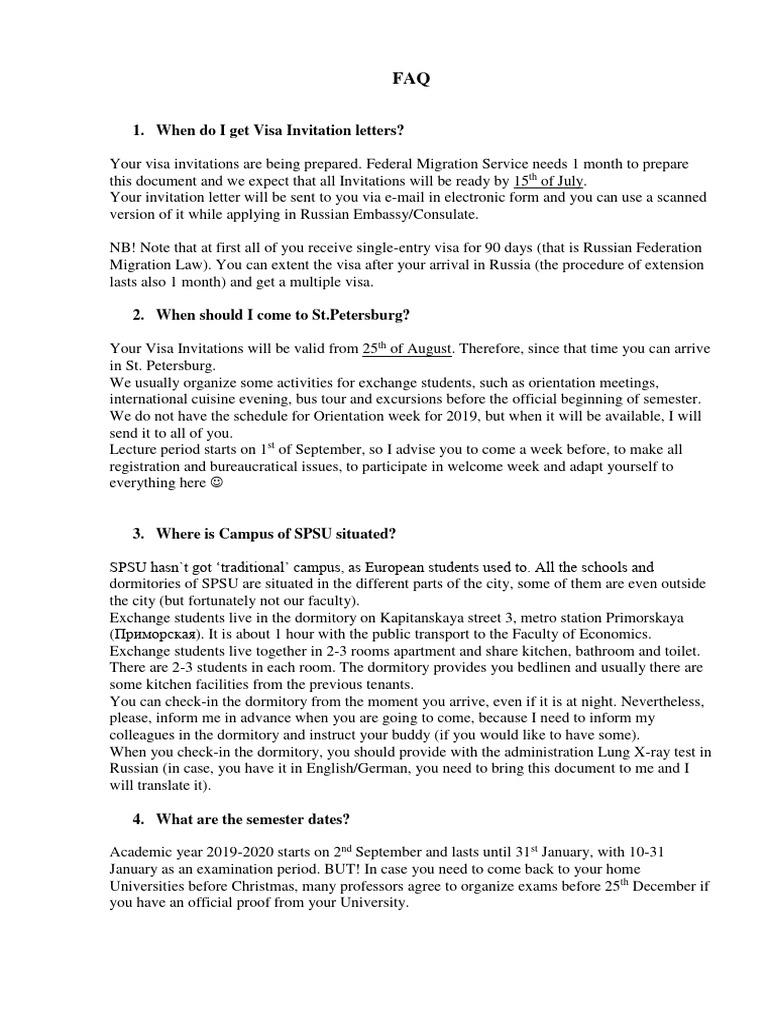 Incoming Mobility FAQ | PDF | Travel Visa